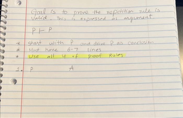 Goal is to prove the repetition rule is valid. This | Chegg.com