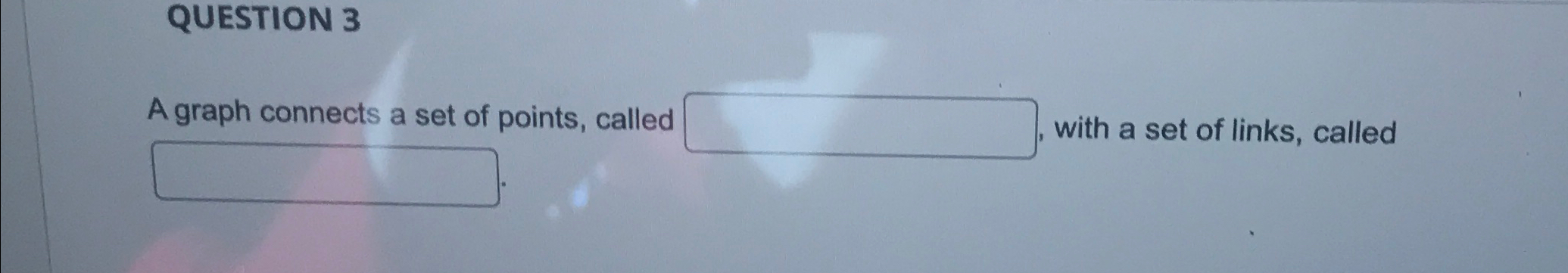 Solved QUESTION 3A graph connects a set of points, called | Chegg.com