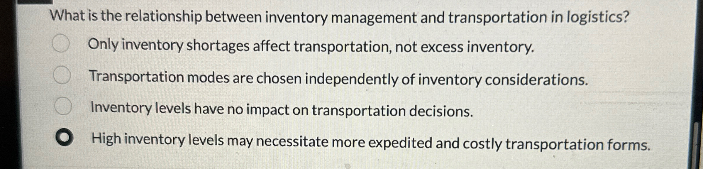 Solved What is the relationship between inventory management | Chegg.com