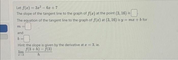 Solved 3.1 Tangent Lines: Problem 3 (5 points) Given | Chegg.com