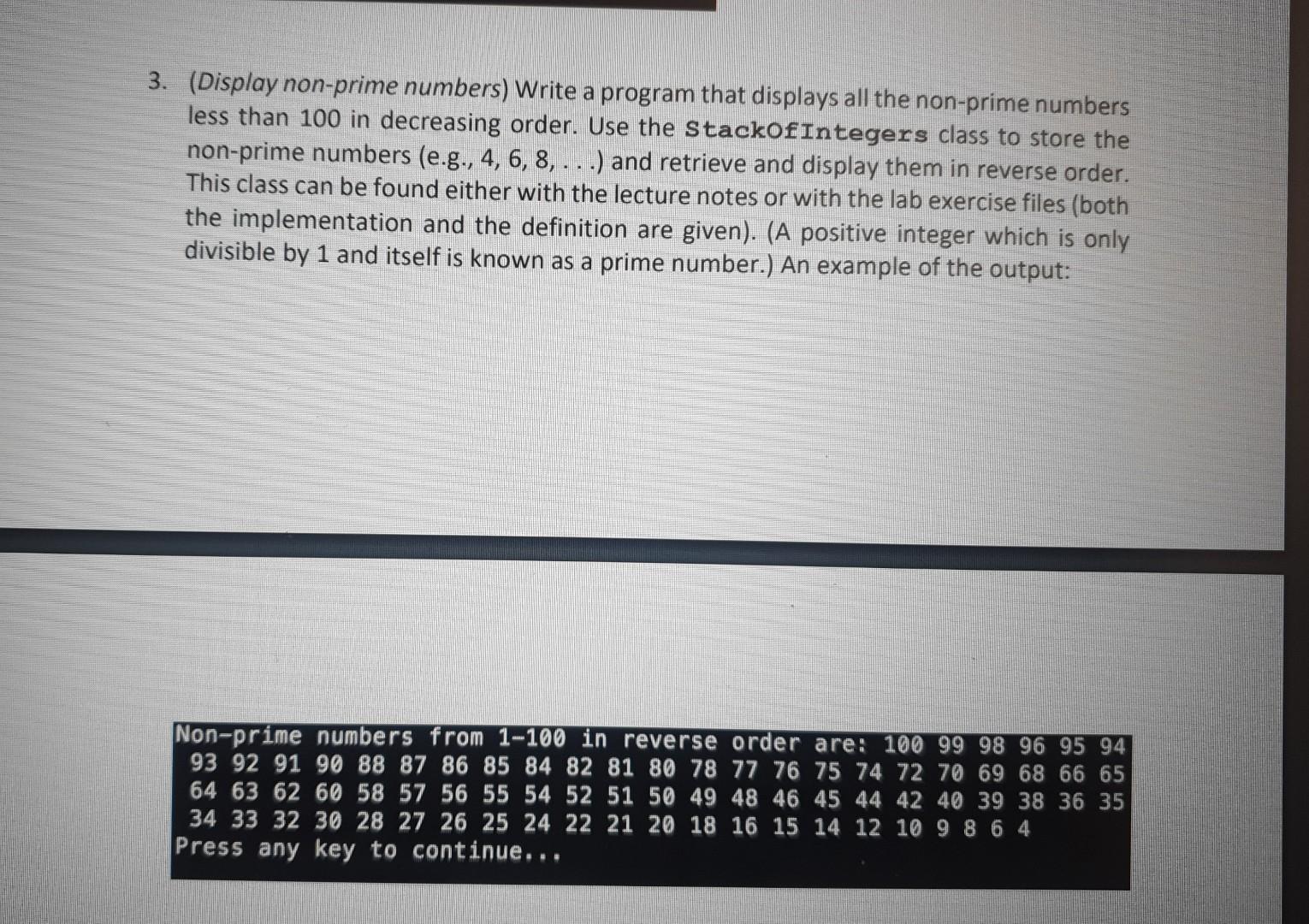 Solved 3. (Display non-prime numbers) Write a program that | Chegg.com