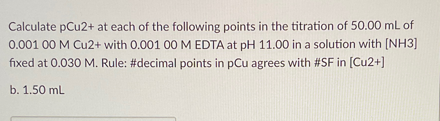 Solved Calculate pCu2+ ﻿at each of the following points in | Chegg.com