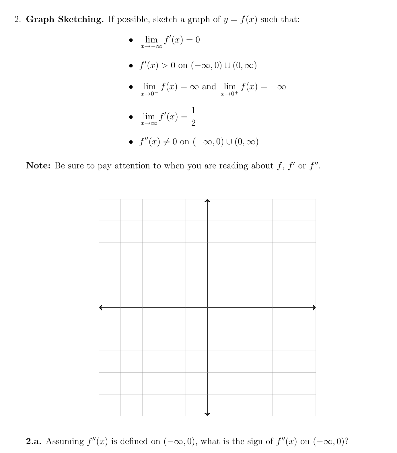 Graph Sketching. If possible, sketch a graph of | Chegg.com