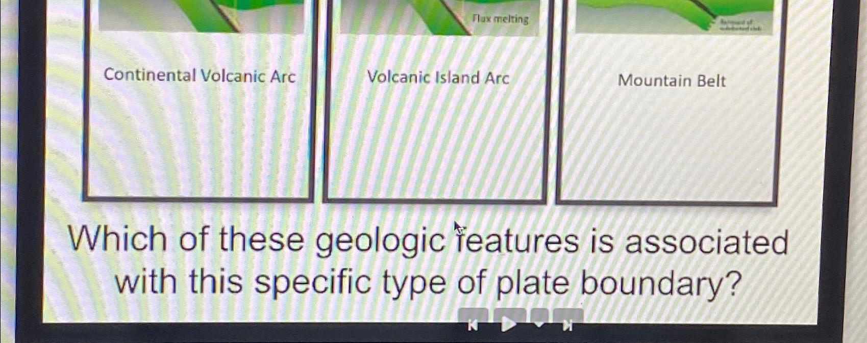 Solved Continental Volcanic ArcVolcanic Island ArcMountain | Chegg.com