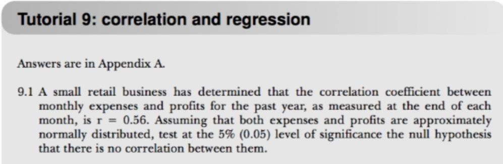 Solved Tutorial 9: correlation and regressionAnswers are in | Chegg.com