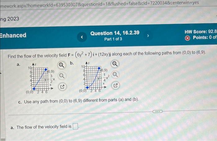 Find the flow of the velocity field | Chegg.com