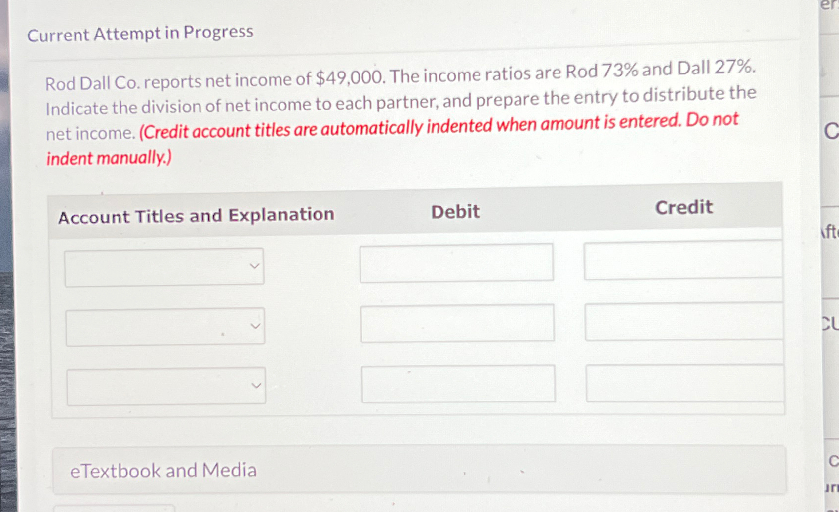 Solved Current Attempt in ProgressRod Dall Co. ﻿reports net | Chegg.com