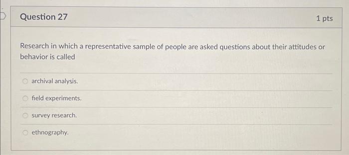 Solved Research in which a representative sample of people | Chegg.com