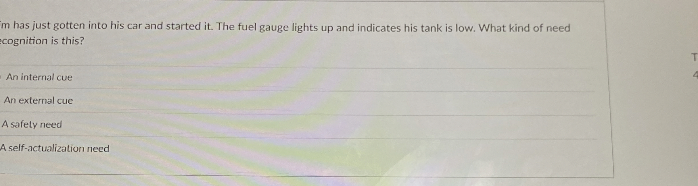 Solved mas just gotten into his car and started it. ﻿The | Chegg.com