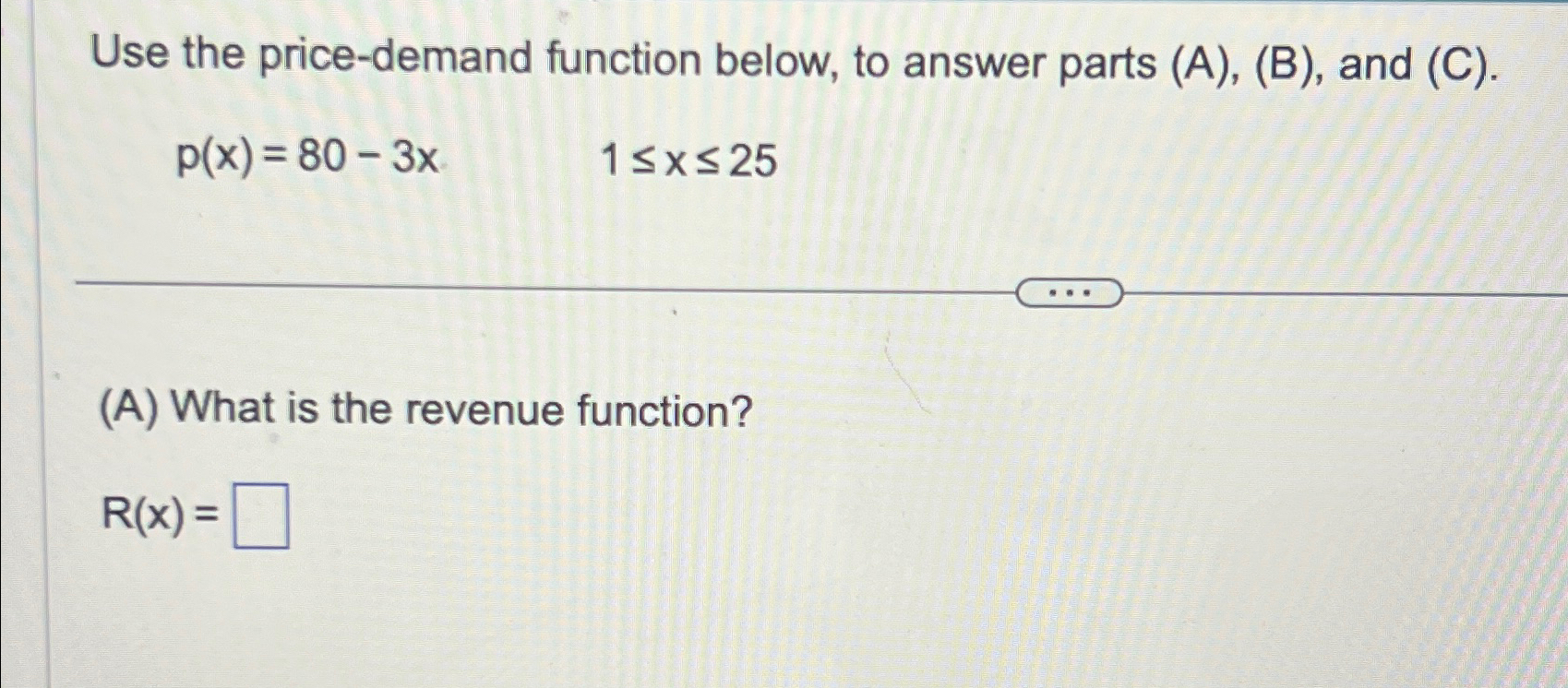 Solved Use the price-demand function below, to answer parts | Chegg.com