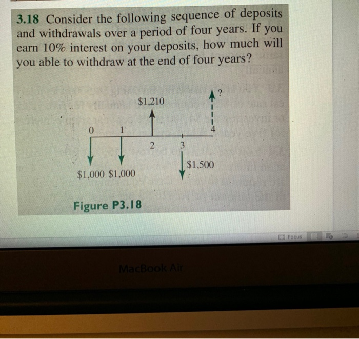 Solved 3.18 Consider the following sequence of deposits and | Chegg.com