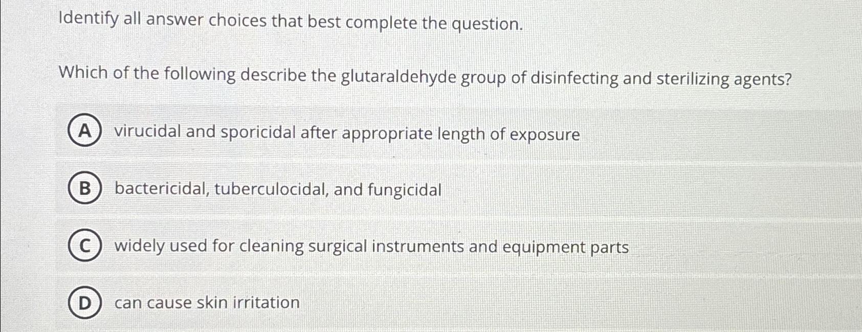 Solved Identify all answer choices that best complete the | Chegg.com
