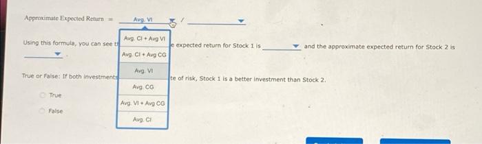 Approximate Expected Return = Using this formula, you | Chegg.com