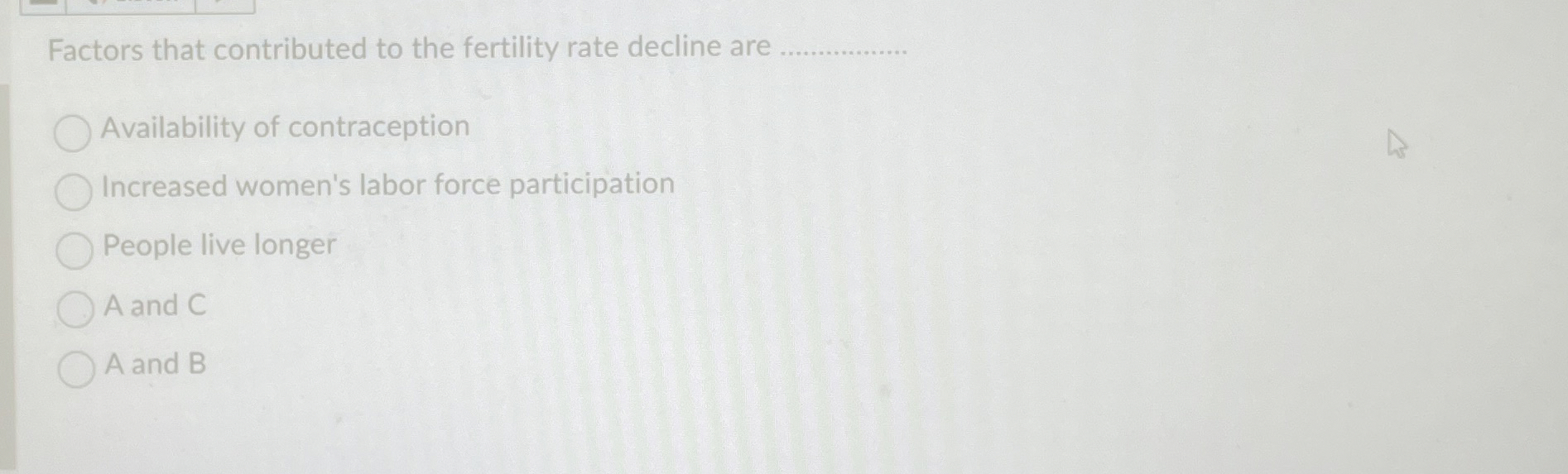 Solved Factors that contributed to the fertility rate | Chegg.com
