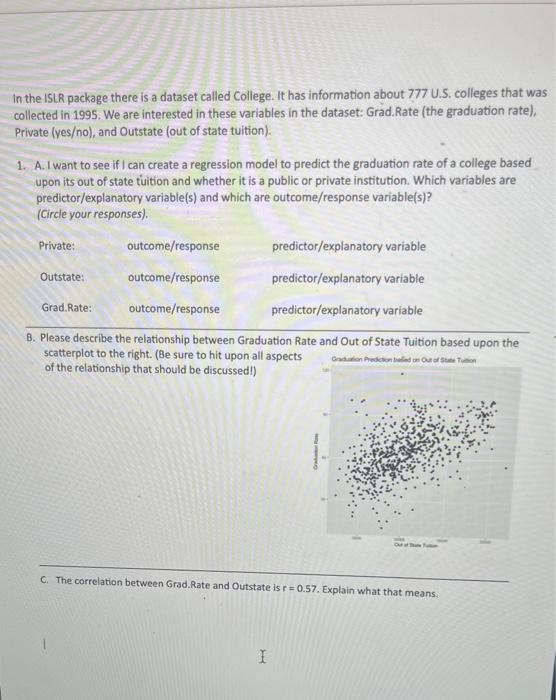 Solved In the ISLR package there is a dataset called | Chegg.com