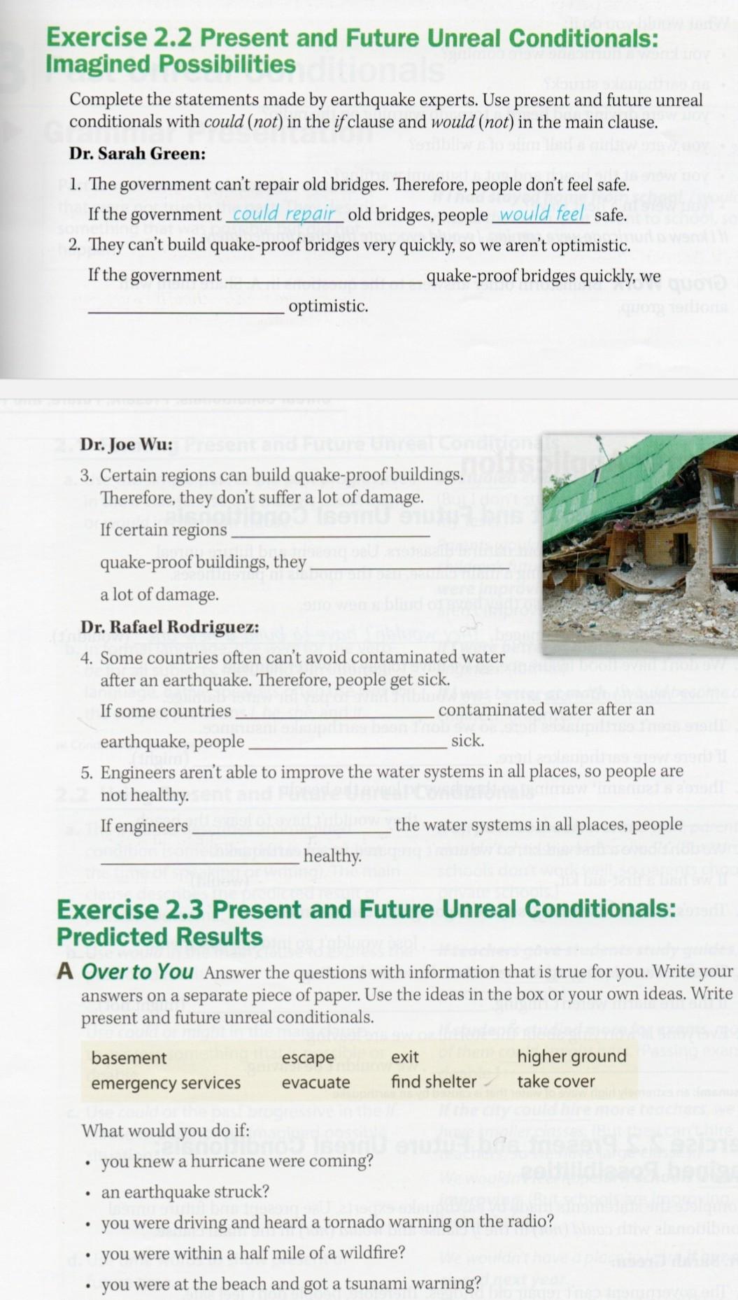 Exercise 2.2 Present and Future Unreal Conditionals: | Chegg.com