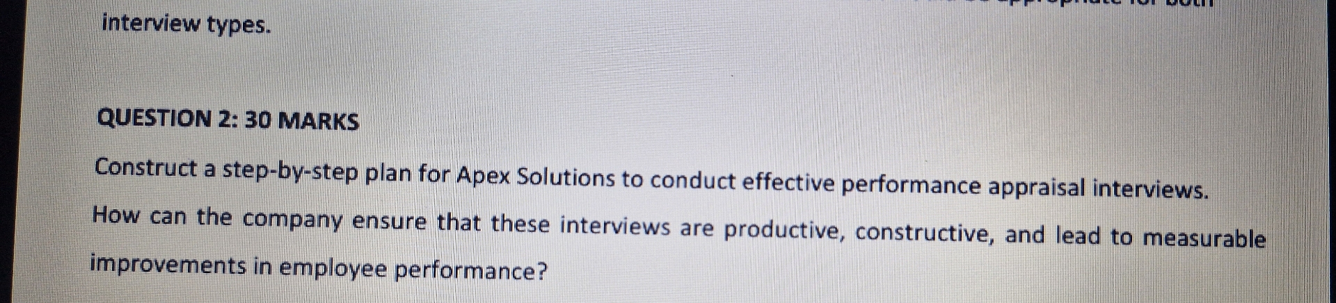 Solved interview types.QUESTION 2: 30 ﻿MARKSConstruct a | Chegg.com