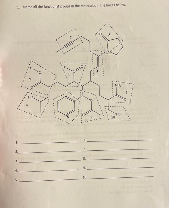 Solved 1. Name all the functional groups in the molecules in | Chegg.com