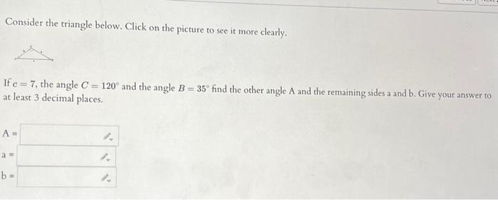 Consider the triangle below. Click on the picture to | Chegg.com