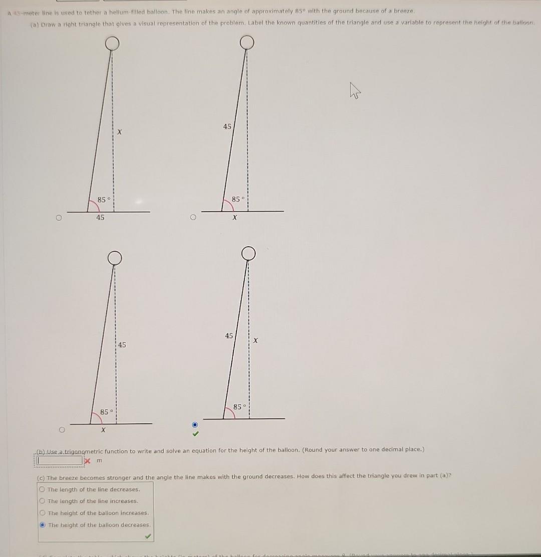 Solved A ts -meter line is used to tether a hellum-filied | Chegg.com
