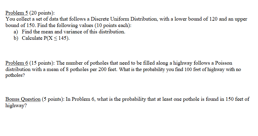 Solved Problem 5 (20 ﻿points):You collect a set of data that | Chegg.com