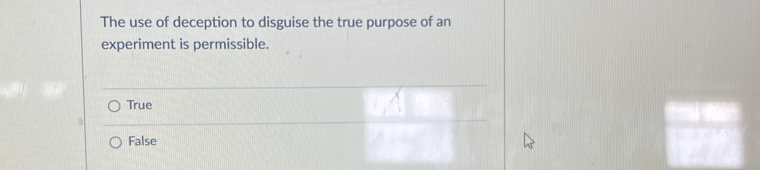 Solved The use of deception to disguise the true purpose of | Chegg.com