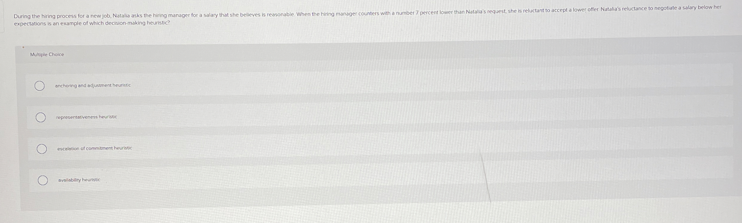 Solved expectations is an example of which decision-making | Chegg.com