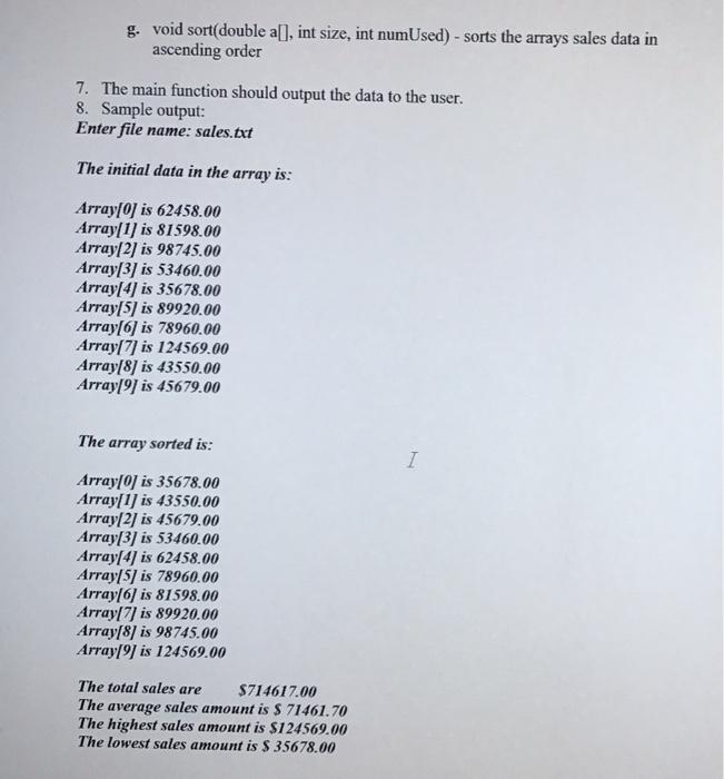 Solved C++ C++ sales.txt file:1062458 81598 98745 53460 | Chegg.com