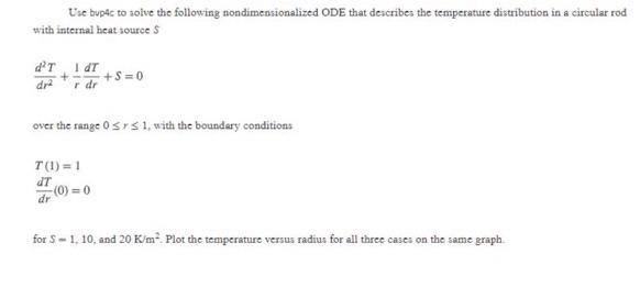 Solved Use bup4s to solve the following nondimensionalized | Chegg.com
