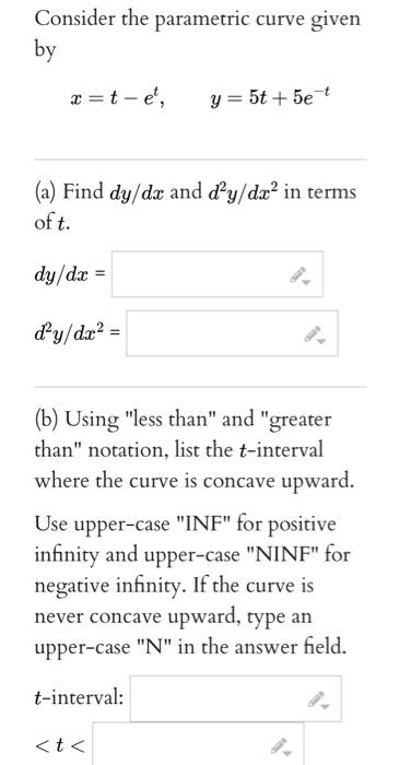 Solved Consider the parametric curve given by | Chegg.com