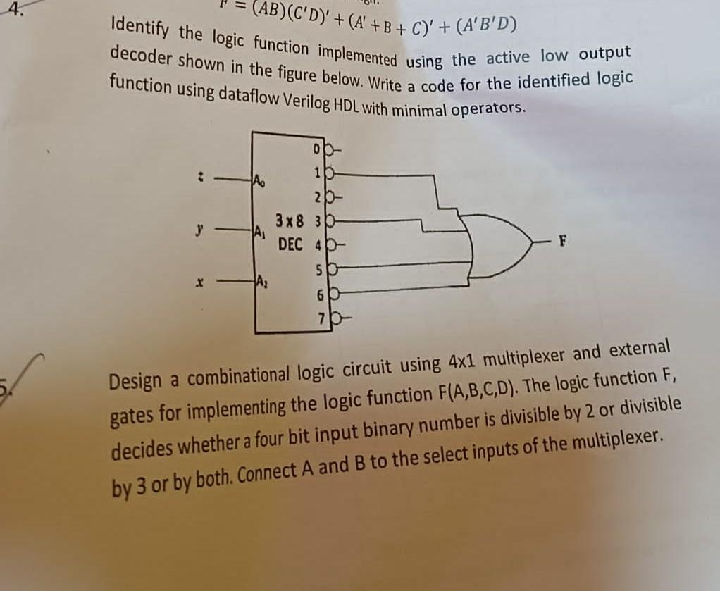 Solved Identify the logic function implemented using the | Chegg.com