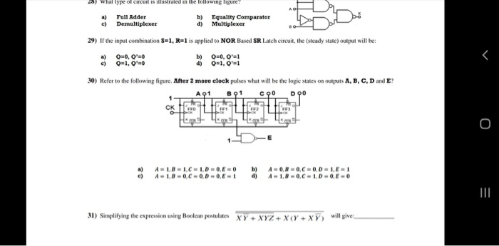 in the following figure! b) d) Equality Comparator | Chegg.com