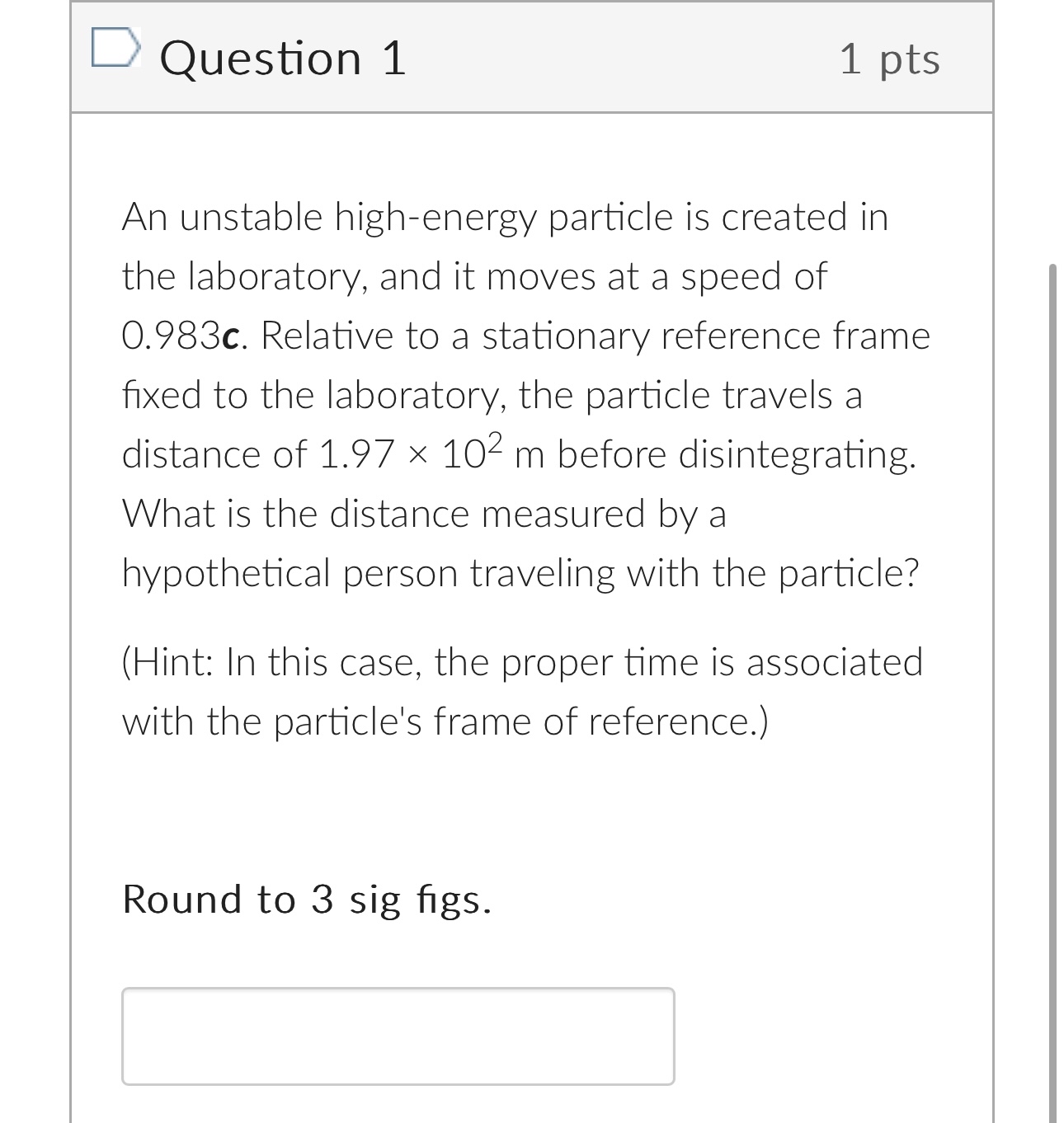Solved Question 11 ﻿ptsAn unstable high-energy particle is | Chegg.com