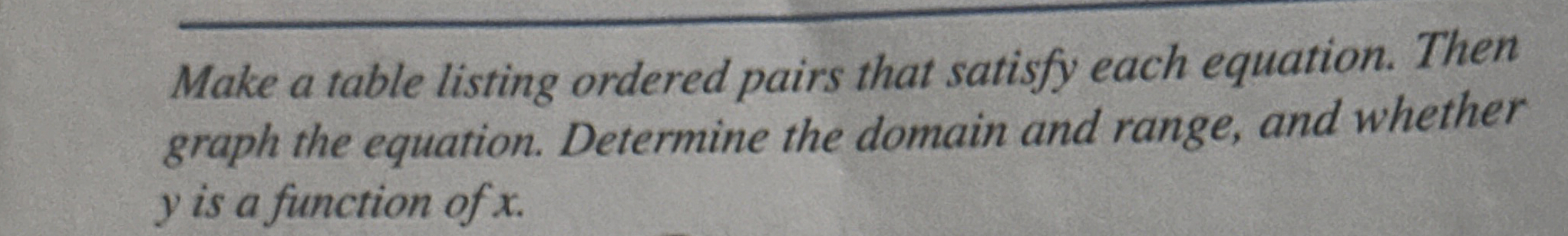 Solved Make a table listing ordered pairs that satisfy each | Chegg.com