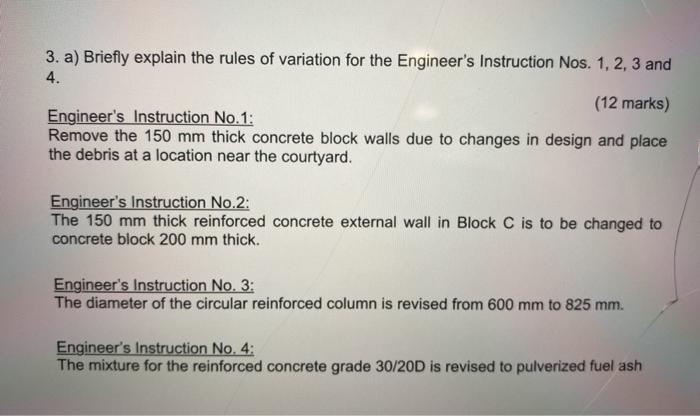 Solved 3. a) Briefly explain the rules of variation for the | Chegg.com
