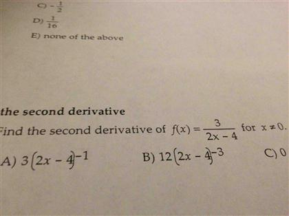 Solved Find the second derivative of f(x) = 3 / 2x - 4 for x | Chegg.com