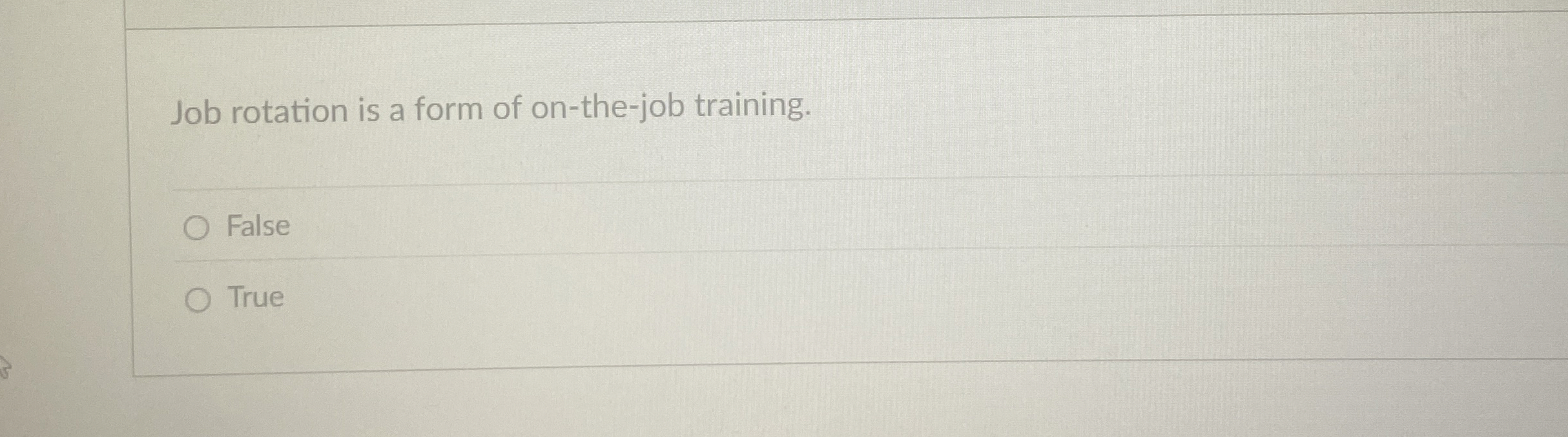 Solved Job rotation is a form of on-the-job | Chegg.com