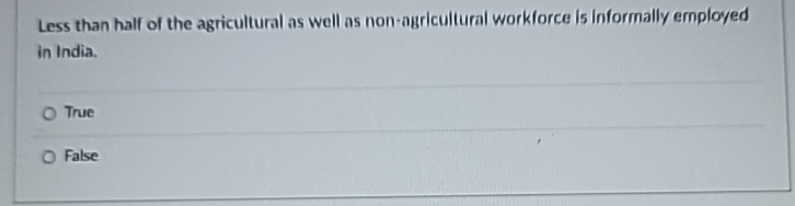 Solved Less than half of the agricultural as well as | Chegg.com