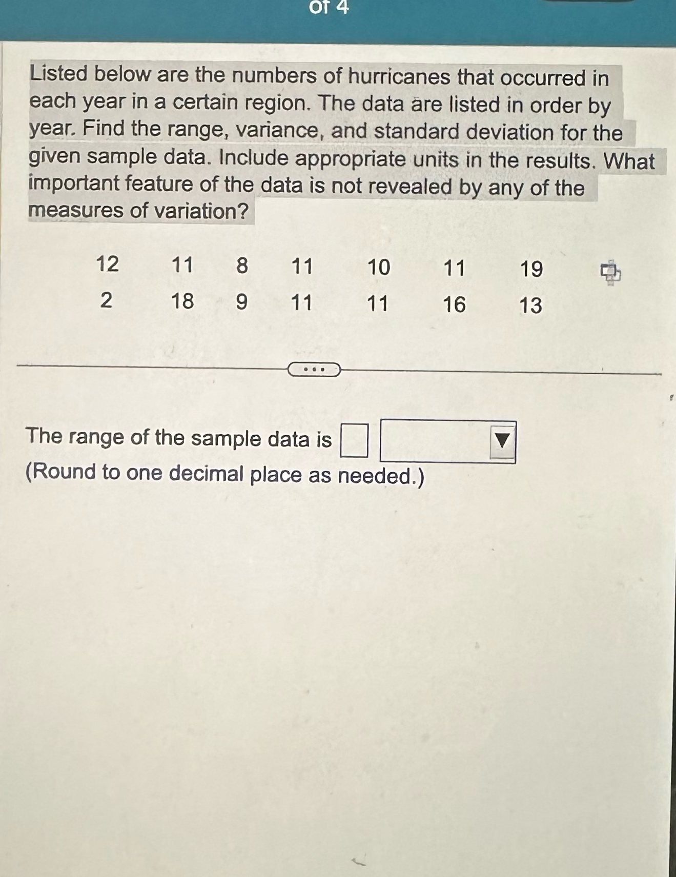 Solved Listed below are the numbers of hurricanes that | Chegg.com