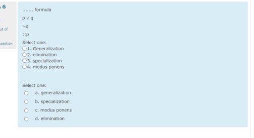 Solved formula pvg ut of uestion .:P Select one: 1. | Chegg.com