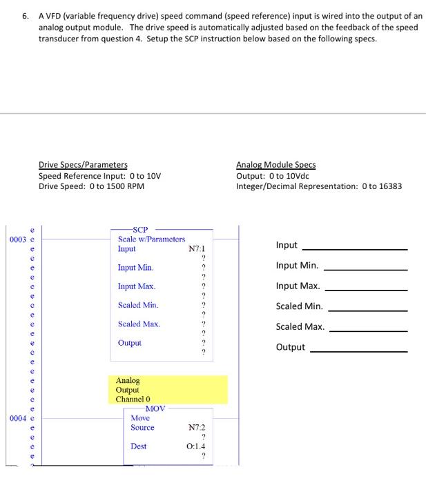 6. A VFD (variable frequency drive) speed command | Chegg.com