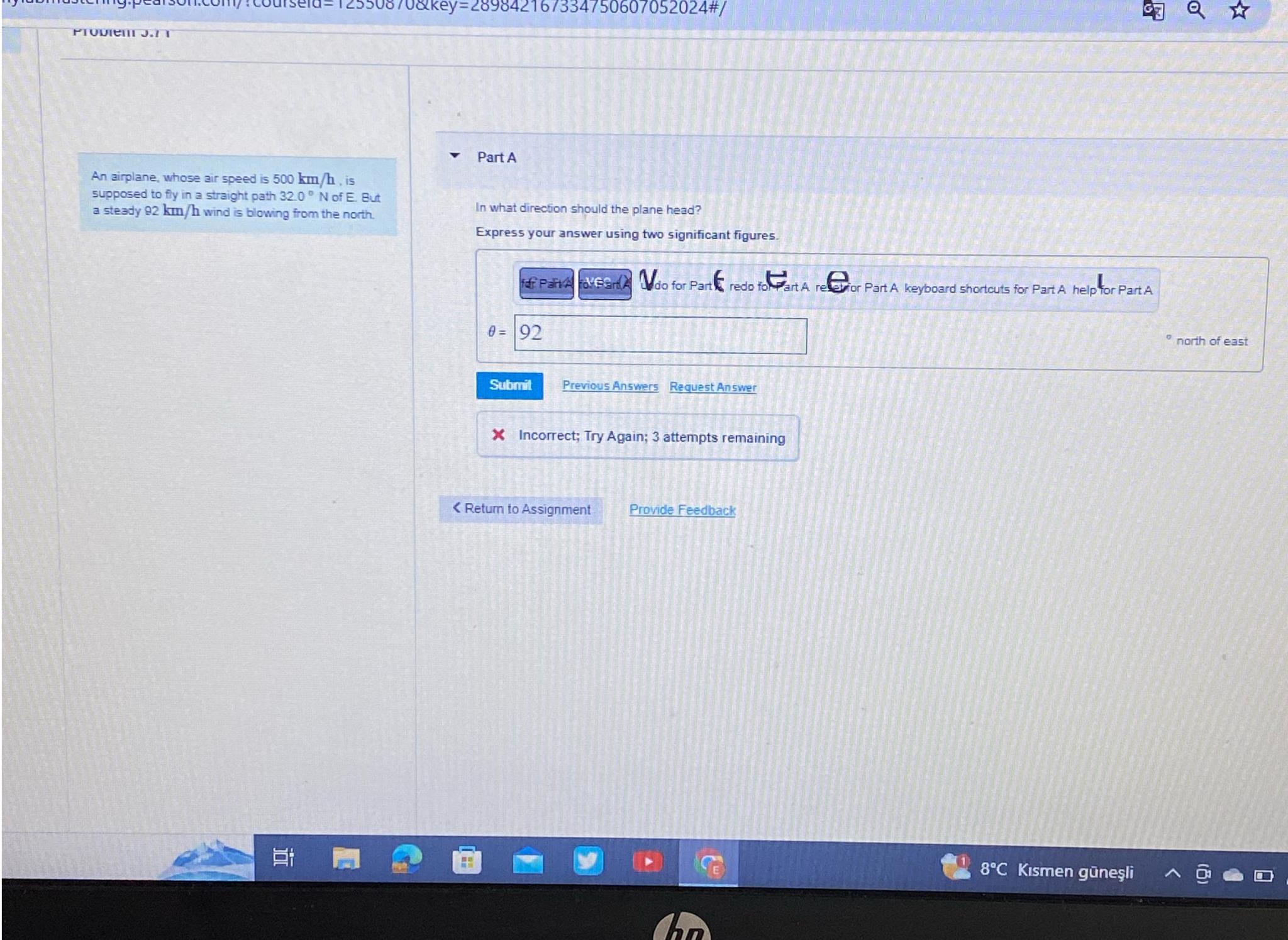 Solved An airplane, whose air speed is 500kmh, ﻿is supposed | Chegg.com