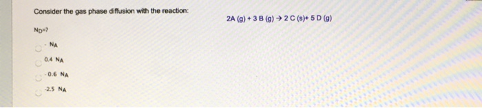 Solved Consider the gas phase diffusion with the reaction: | Chegg.com