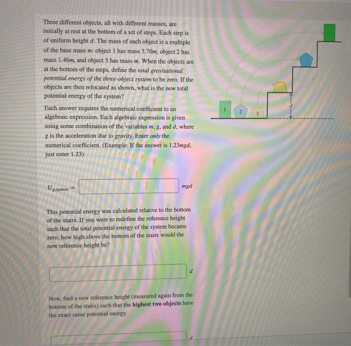 Three different objects, all with different masses, | Chegg.com