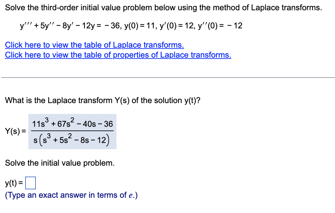 Solved Solve the third-order initial value problem below | Chegg.com