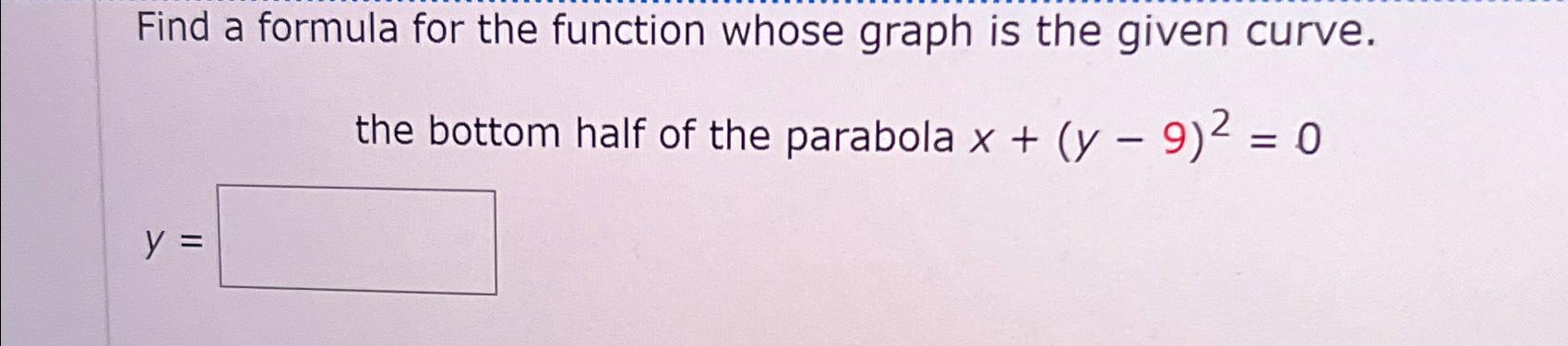 Solved Find a formula for the function whose graph is the | Chegg.com