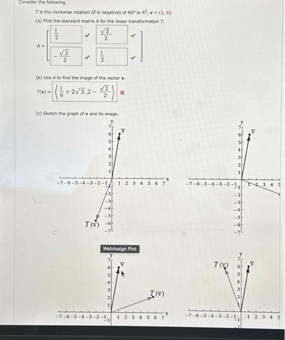 Solved Consider the following T is the clockwise rotation ( | Chegg.com