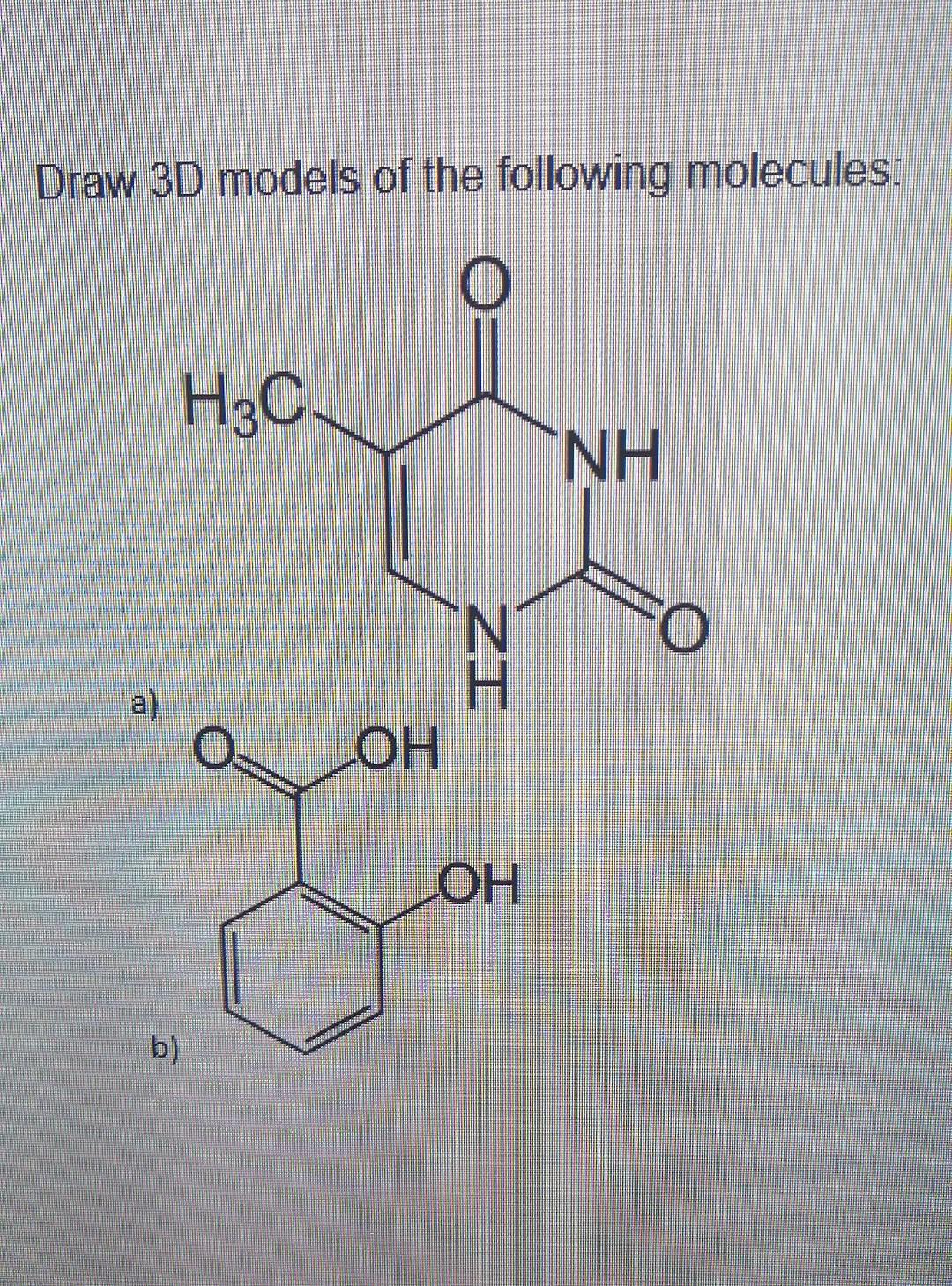 Solved Draw 3D models of the following molecules: H3C NH ZI | Chegg.com