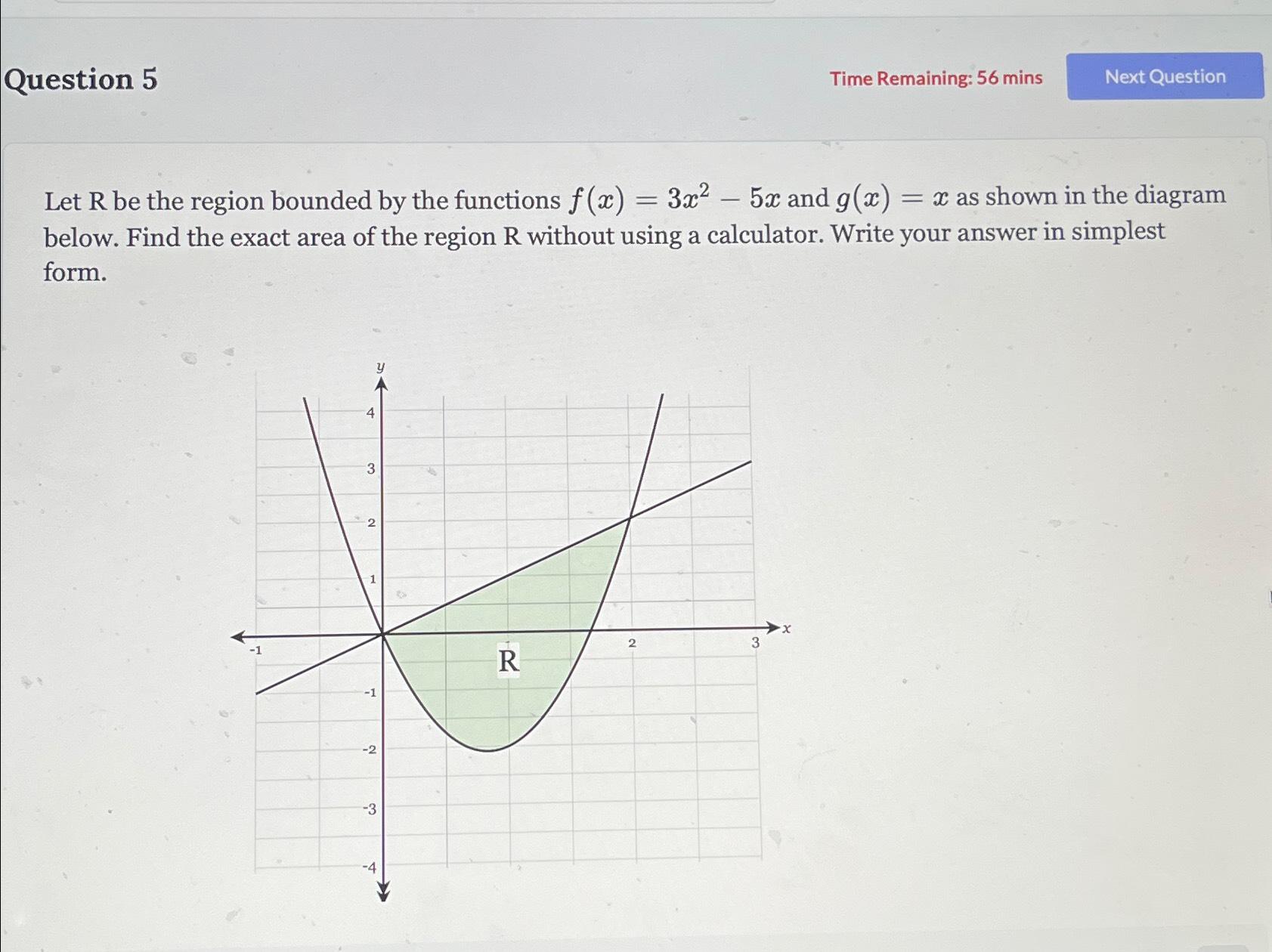 Solved Question 5Time Remaining: 56 ﻿minsLet R ﻿be the | Chegg.com