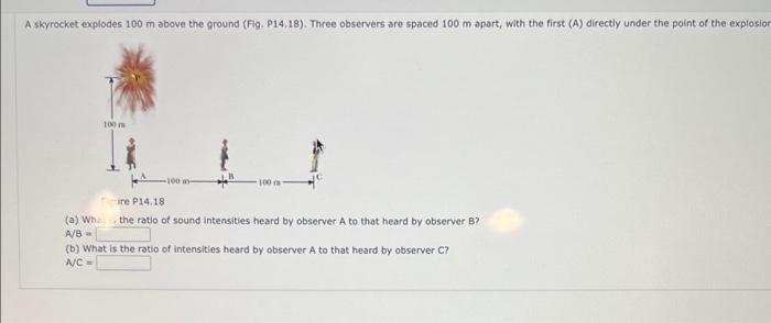 Solved A skyrocket explodes 100 m above the ground (Fig. | Chegg.com
